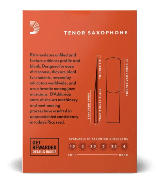 Palheta Rico Sax Tenor ( Unidade ) - SaxShop - A casa do Saxofonista